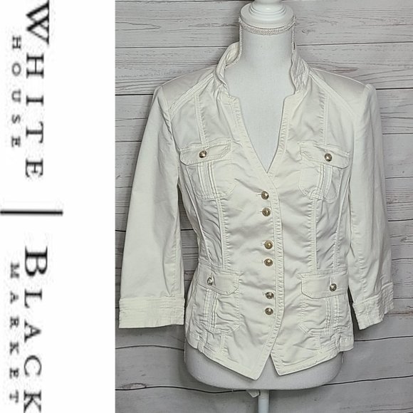 White House Black Market | Jackets & Coats | Whbm 34 Sleeve White ...